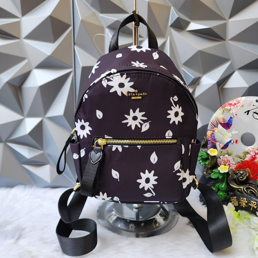 Kate Spade KC524 Chelsea Chic Mini Zip Around Backpack in Black Nylon ...