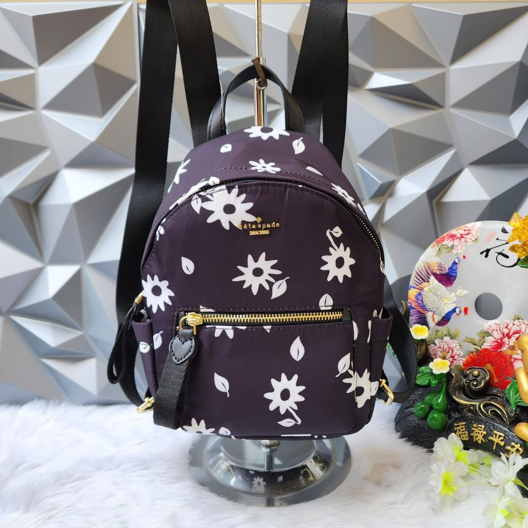 Kate Spade KC524 Chelsea Chic Mini Zip Around Backpack in Black Nylon ...