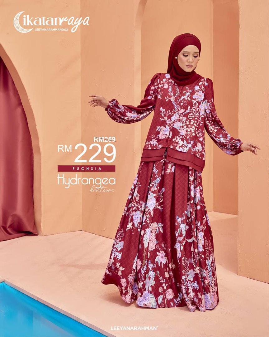 leeyanarahman kuntum hydrangea, Women's Fashion, Dresses & Sets ...