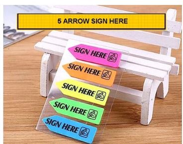 masterborong 5 Arrow Sign Here Sticky Note Memo Pad Fluorescent Cyber ...
