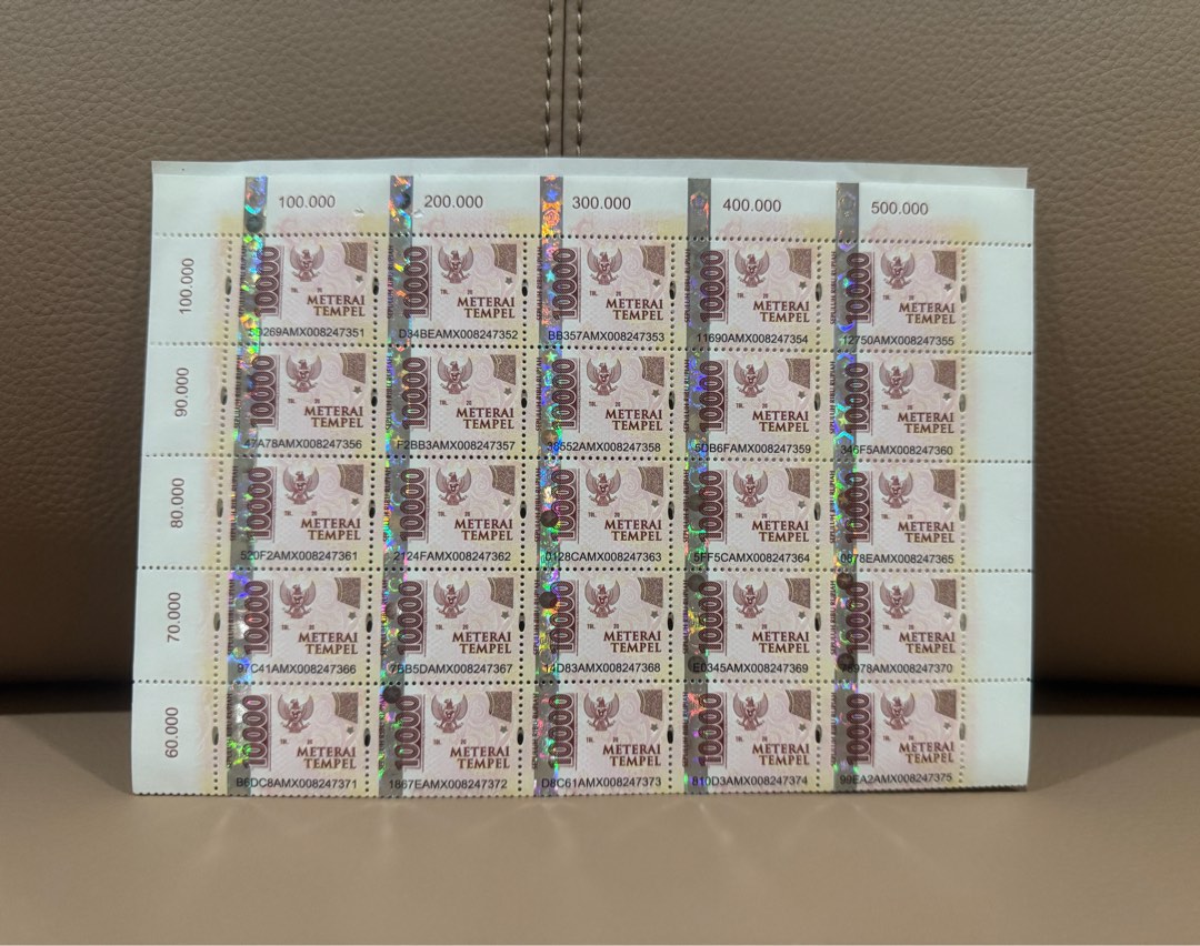 Materai RP 10,000 Tempel New Indonesia Stamp Duty Meterai Tempel ...