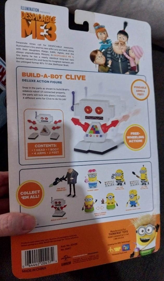 Minions action figure Clive the robot original thinkway, Hobbies & Toys ...