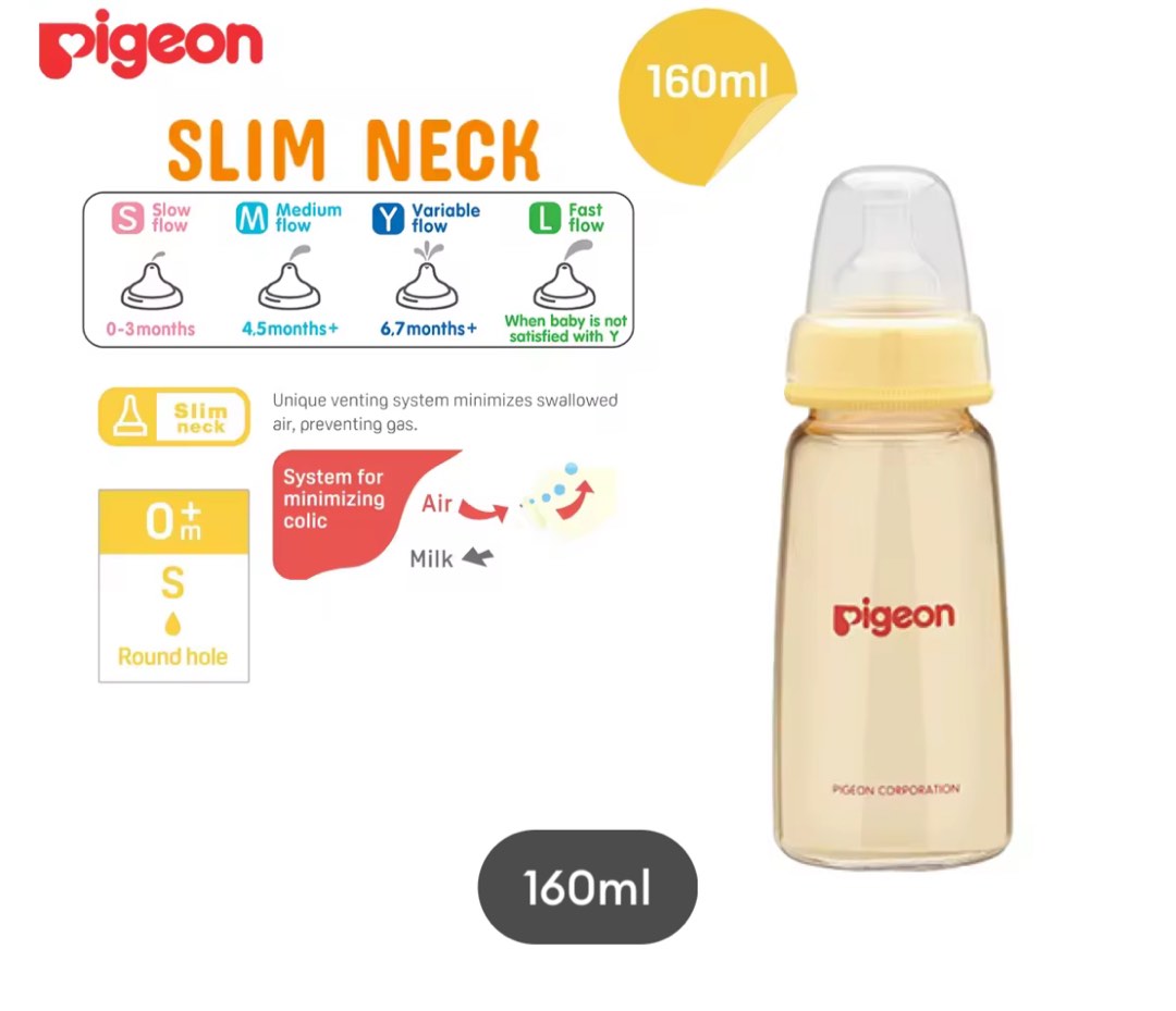 Pigeon slim neck bottle 160ml, Babies & Kids, Nursing & Feeding ...