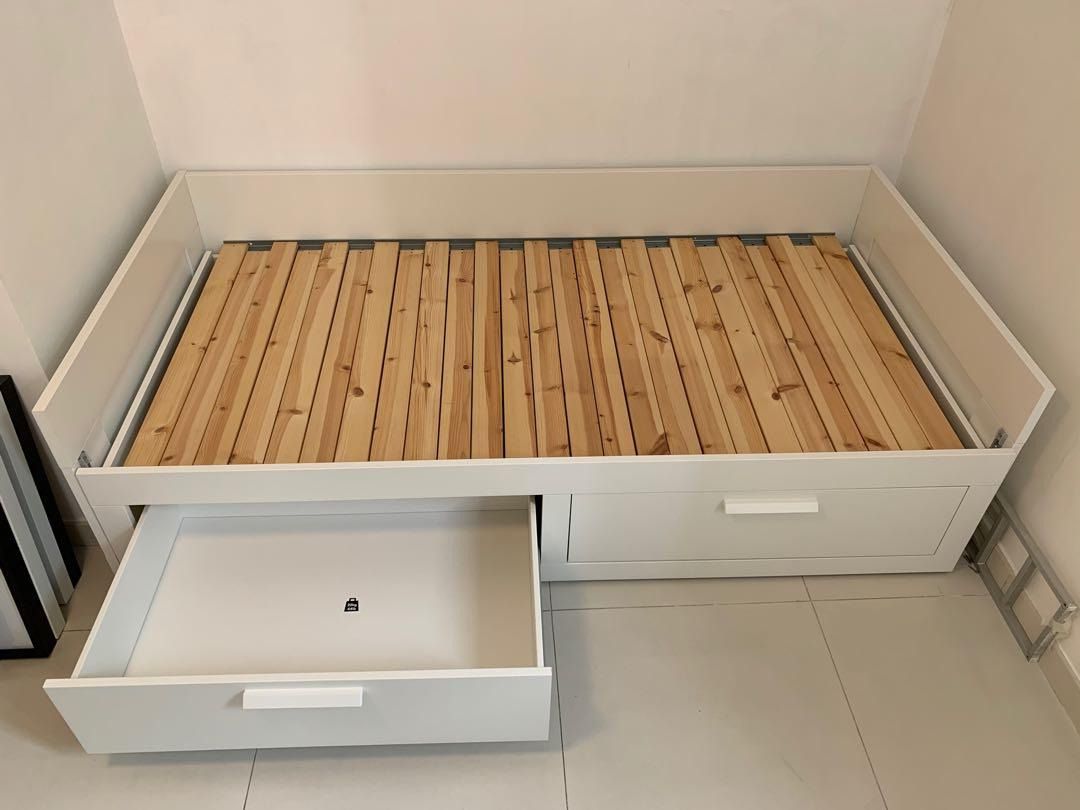 [SAVE $2,000!] Double Day Bed day-bed w 2 drawers/2 mattresses extra firm, Single / King size ...