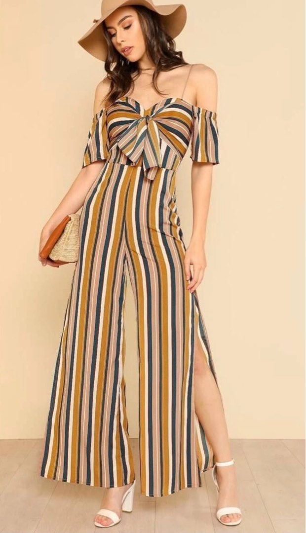 Shein Summer String Jumpsuit, Women's Fashion, Dresses & Sets ...