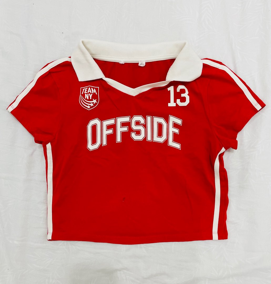 terranova y2k jersey top (offside), Women's Fashion, Tops, Blouses on Carousell