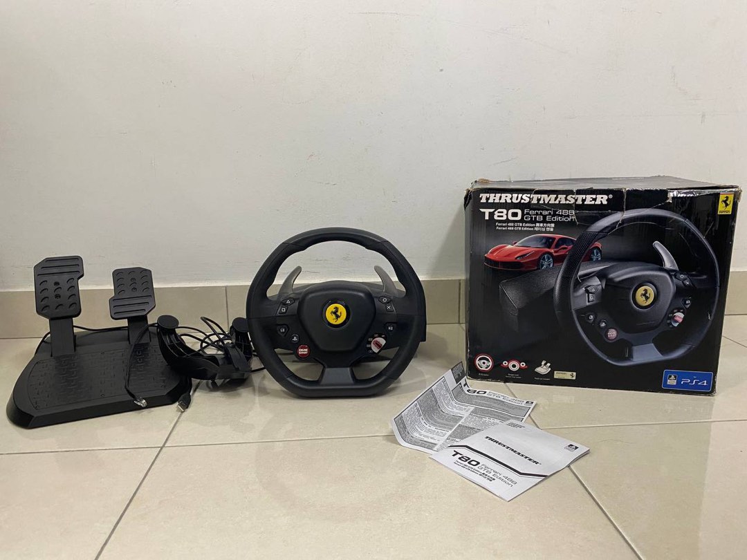 Thrustmaster T80 Ferrari 488 GTB edition Racing Wheel Gaming Pedal Set ...