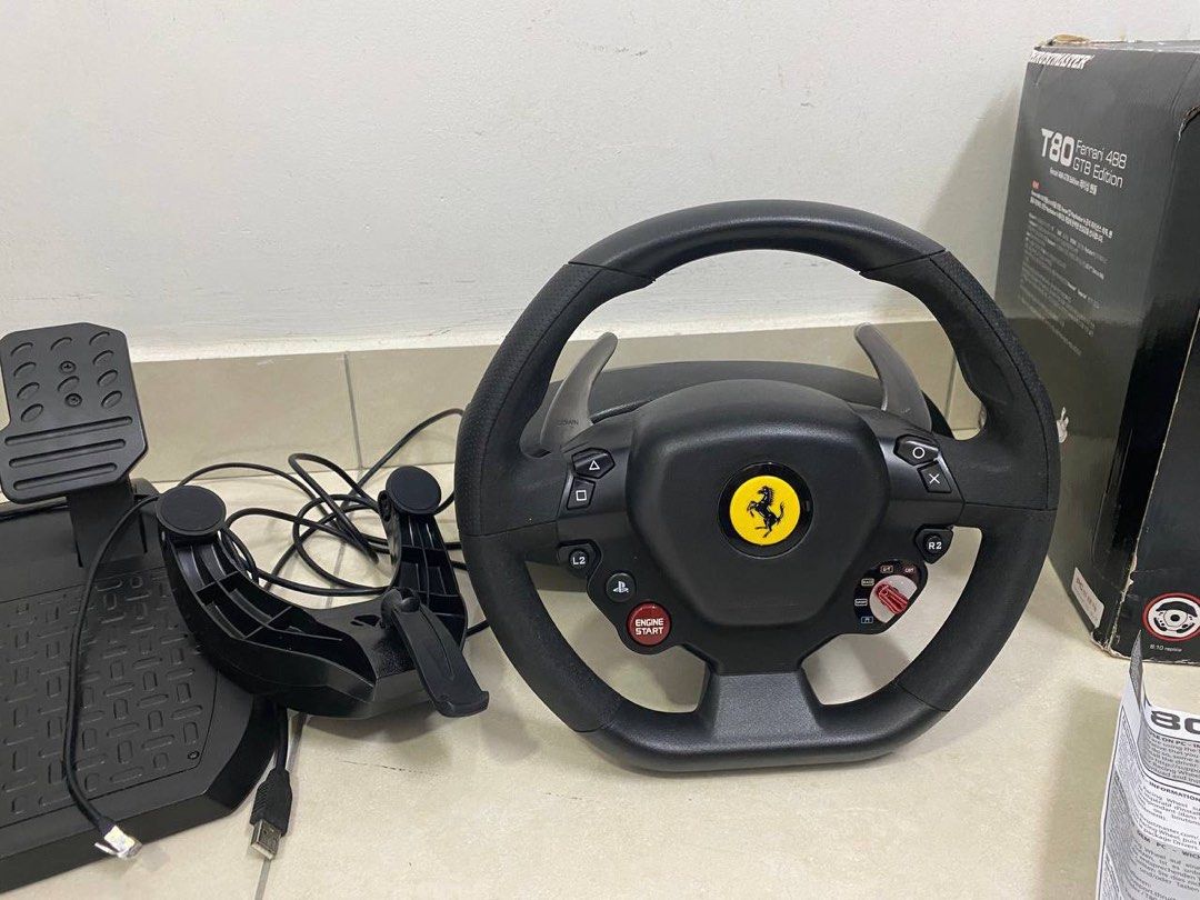 Thrustmaster T80 Ferrari 488 GTB edition Racing Wheel Gaming Pedal Set ...
