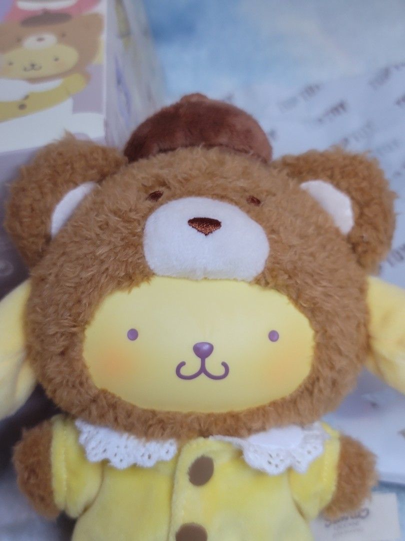 Top Toy Sanrio Characters Latte Baby Pompompurin Yellow Plushies Bag ...