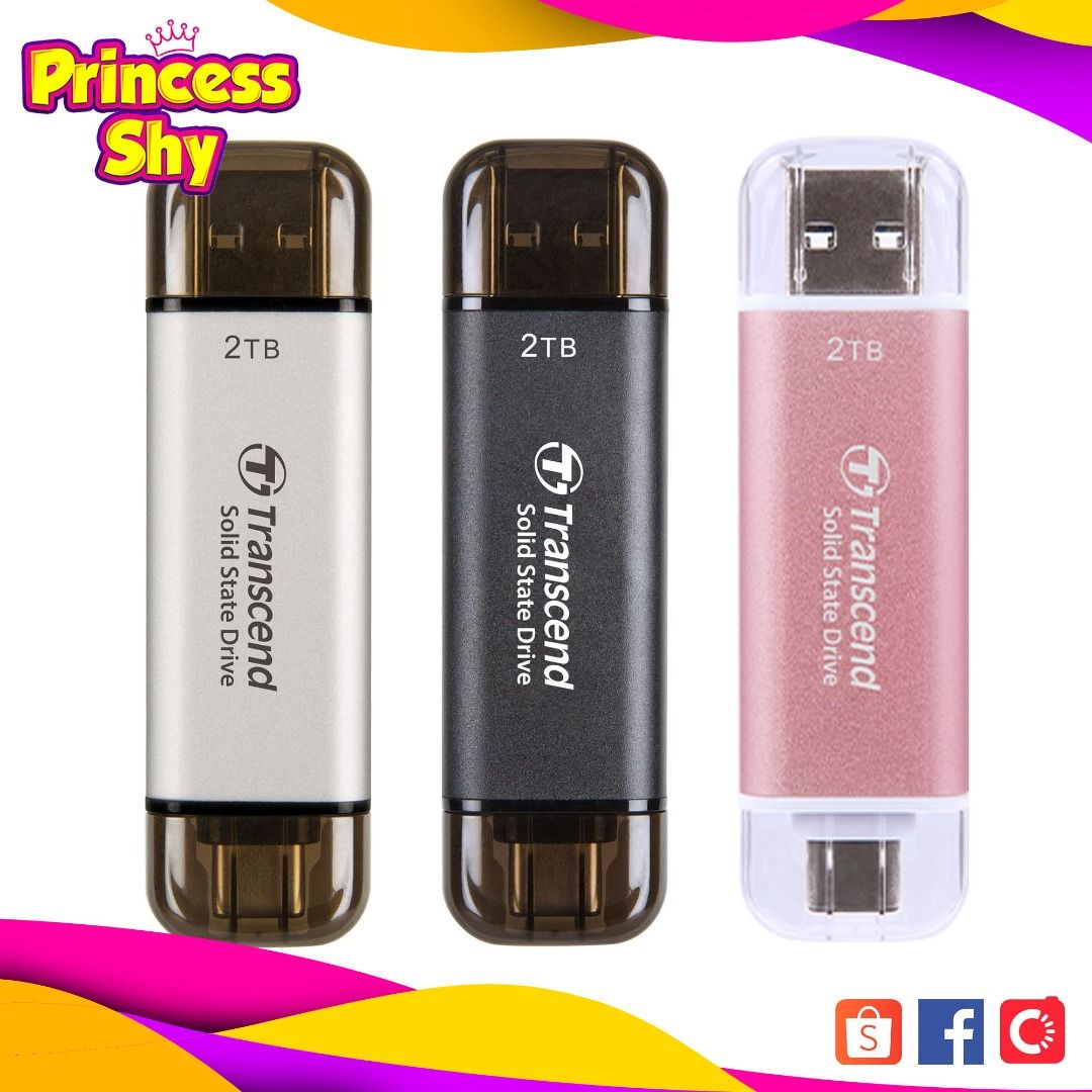 Transcend ESD310C 2TB Dual USB Flash Drive Type C Portable SSD Solid ...