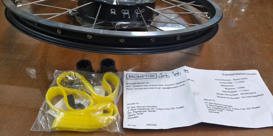 Velg Sepeda Brompton Electric Front Wheel with Hub Motor and Fixings ...