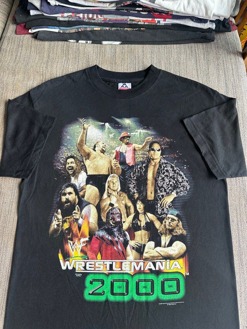 Vintage Wrestlemania 2000 WWE WWF RARE, Men's Fashion, Tops & Sets ...