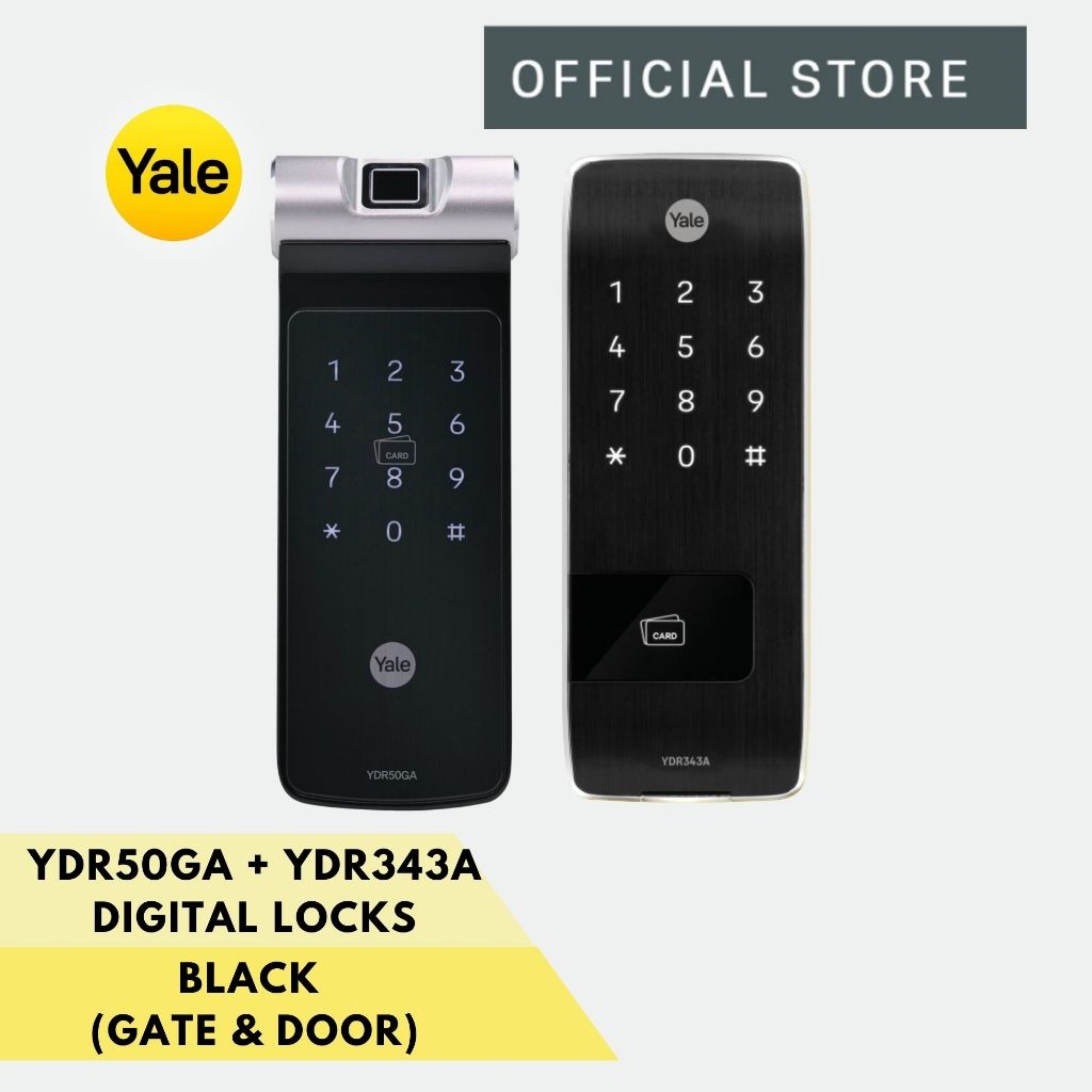 Yale YDR50GA Gate + YDR343A Door Digital Lock Bundle (Free Yale Home ...