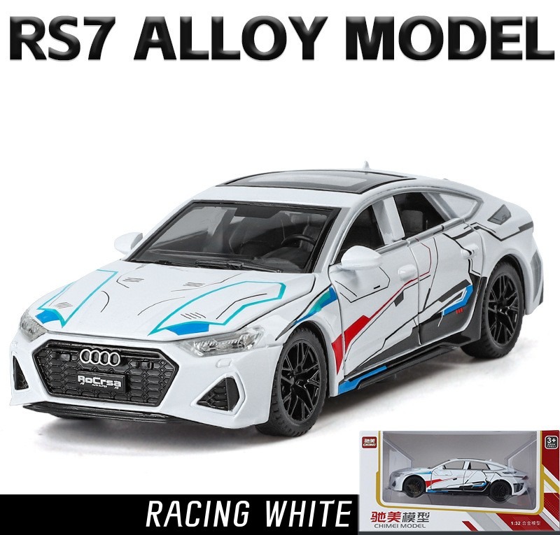 1:32 Electroplating Racing Car Version AUDI RS7 Coupe Alloy Pull-Back ...