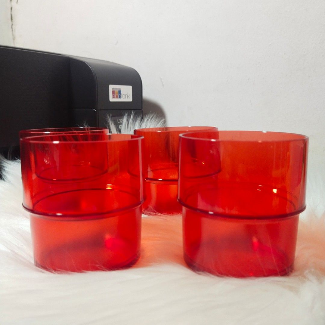 4-piece set original Tupperware 0.25 liters crystal low glass ...