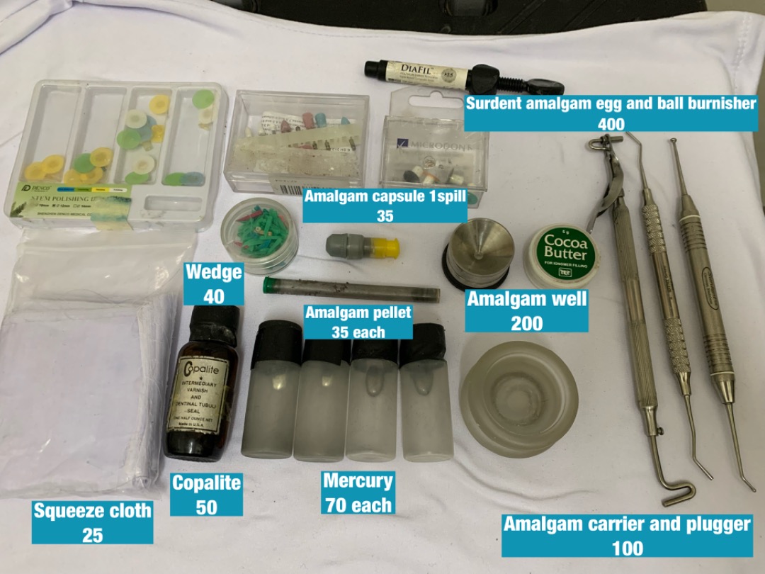 AMALGAM DENTAL MATERIALS/MERCURY/SQUEEZE CLOTH/AMALGAM WELL/COPALITE ...