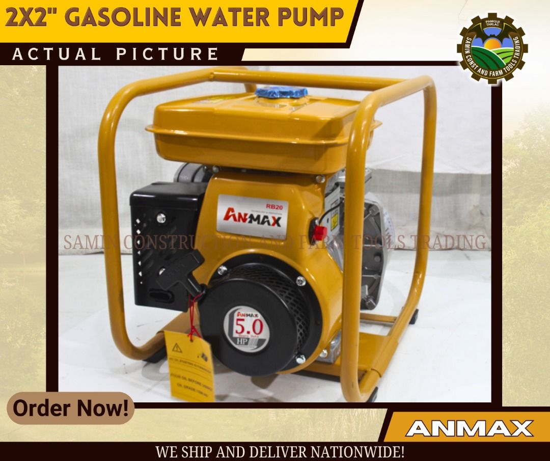 ANMAX Gasoline Water Pump Gasoline Engine Water Pump 2"x2" 5hp 3600Rpm Heavy Duty (PTG-207 ...