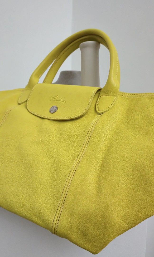 Authentic Longchamp Le Pliage Cuir Top Handle with Strap, Luxury, Bags ...