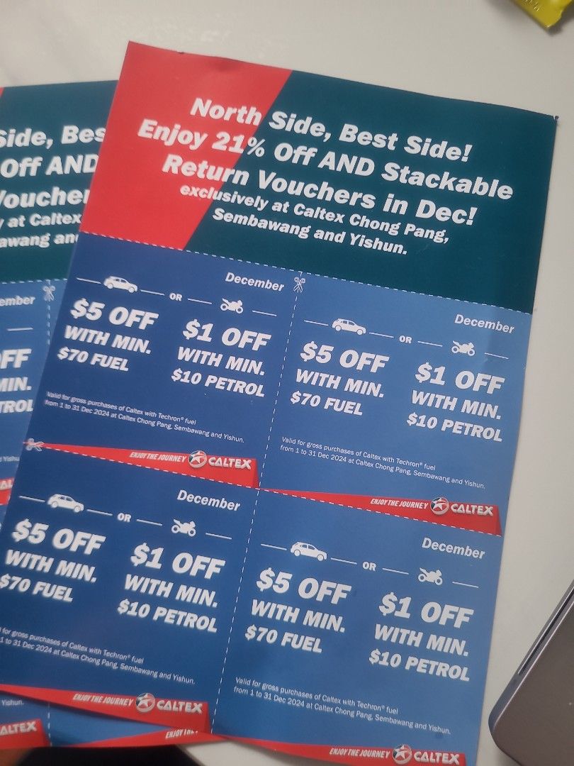Caltex petrol vouchers, Tickets & Vouchers, Vouchers on Carousell