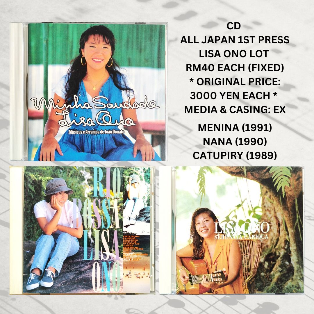 CD / ALL JAPAN 1ST PRESS / LISA ONO LOT / RM40 EACH (FIXED) / * ORIGINAL PRICE, 3000 YEN EACH ...