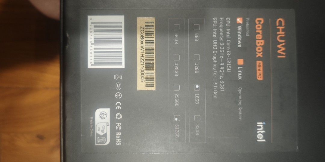 Chuwi Corebox 4th gen with Thunderbolt for egpu, Computers & Tech ...