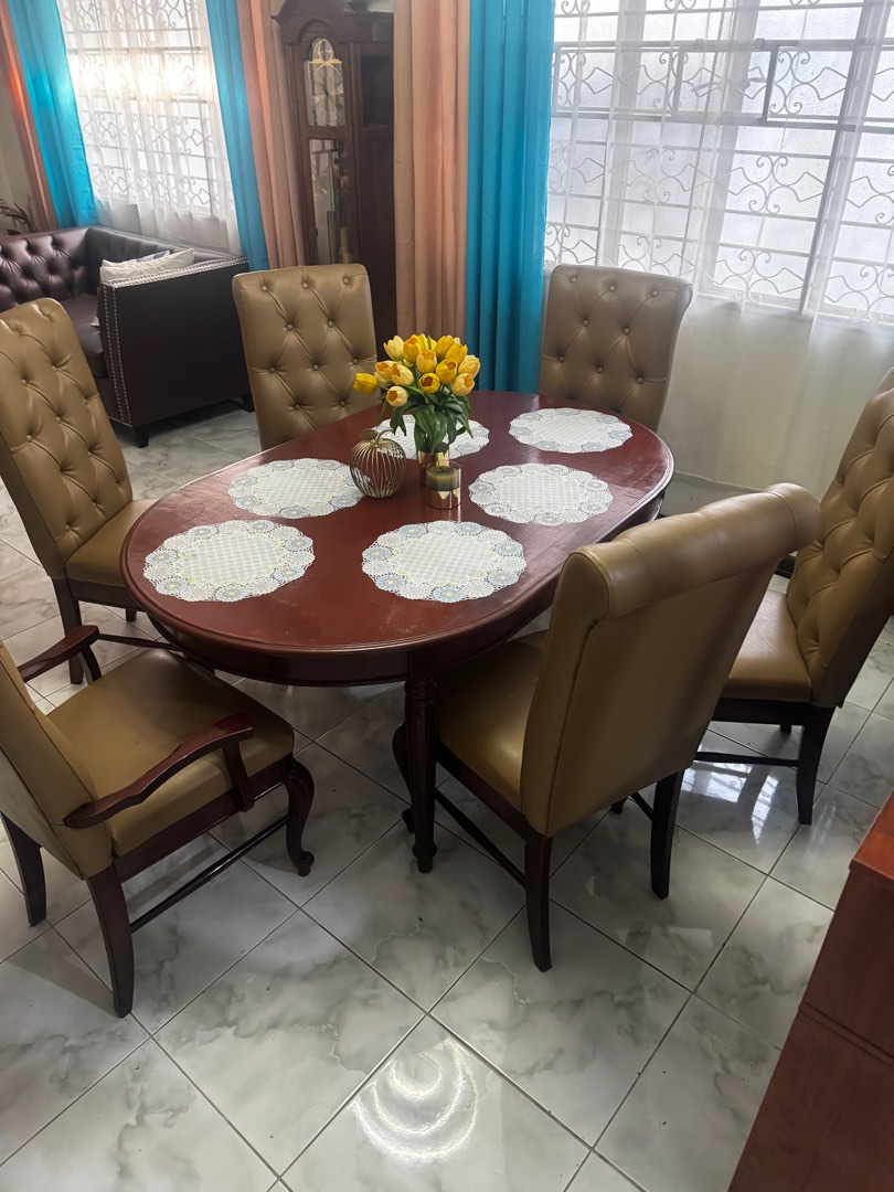 Dining Set with Narra Table, Furniture & Home Living, Furniture, Tables ...