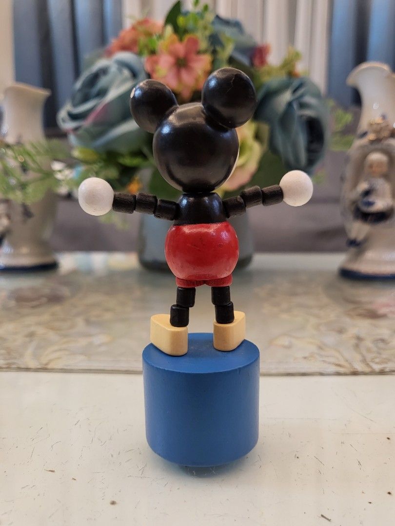Disney Characters Push Wooden Puppet Figure Display Set, Hobbies & Toys ...