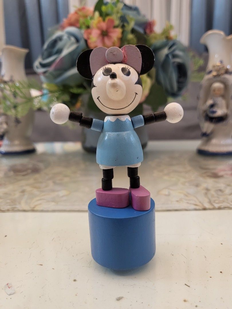 Disney Characters Push Wooden Puppet Figure Display Set, Hobbies & Toys ...