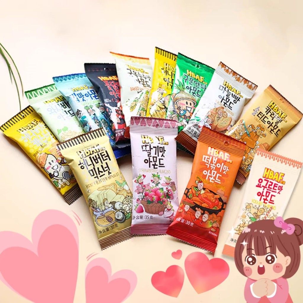 韓國 HBAF 杏仁 腰果 mixed nuts mini pack nuts packs 細包 30g-35g 12 flavors ...