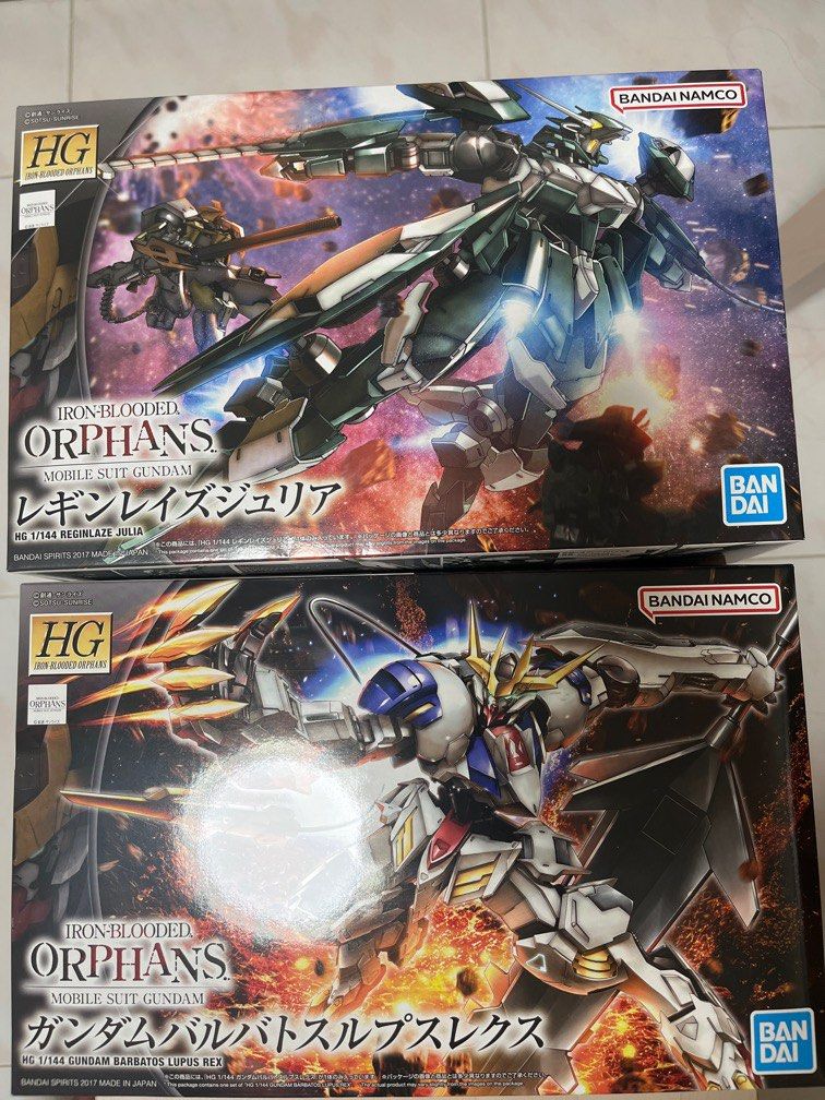 HG IBO 1/144 Gundam Barbatos Lupus Rex VS Reginlaze Julia 鐵血的孤兒 高達巴巴托斯狼王 VS 雷金尼捷茱莉雅, 興趣及遊戲, 玩具 ...