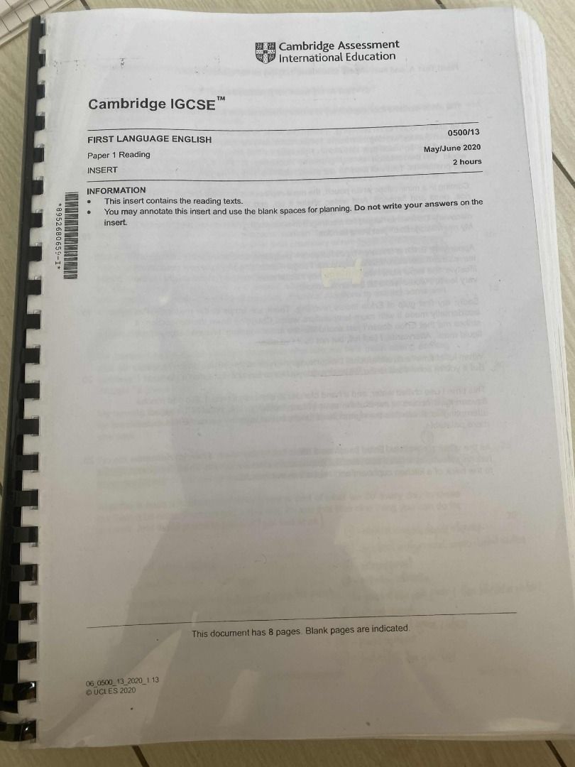 IGCSE PAST YEAR PAPERS (ENGLISH FIRST LANGUAGE, PHYSICS, ADDITIONAL ...