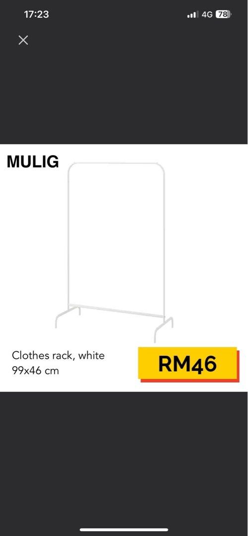 IKEA Mulig clothes rack, Furniture & Home Living, Furniture, Shelves ...