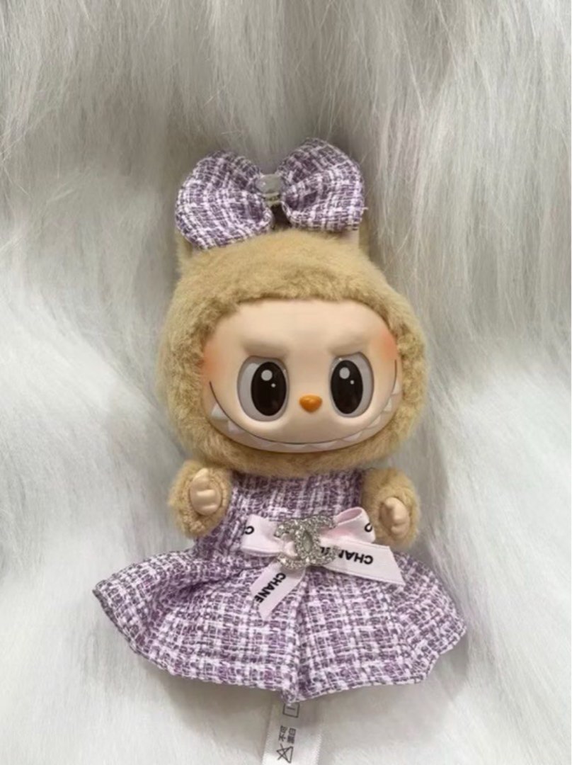 Labubu purple chanel dress, Toys & Collectibles, Mainan di Carousell
