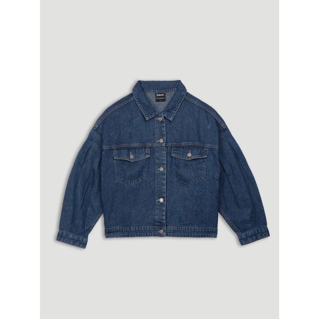 THENBLANK x Scooby-Doo! Embroidery Denim Jacket Outer, Fesyen Wanita ...