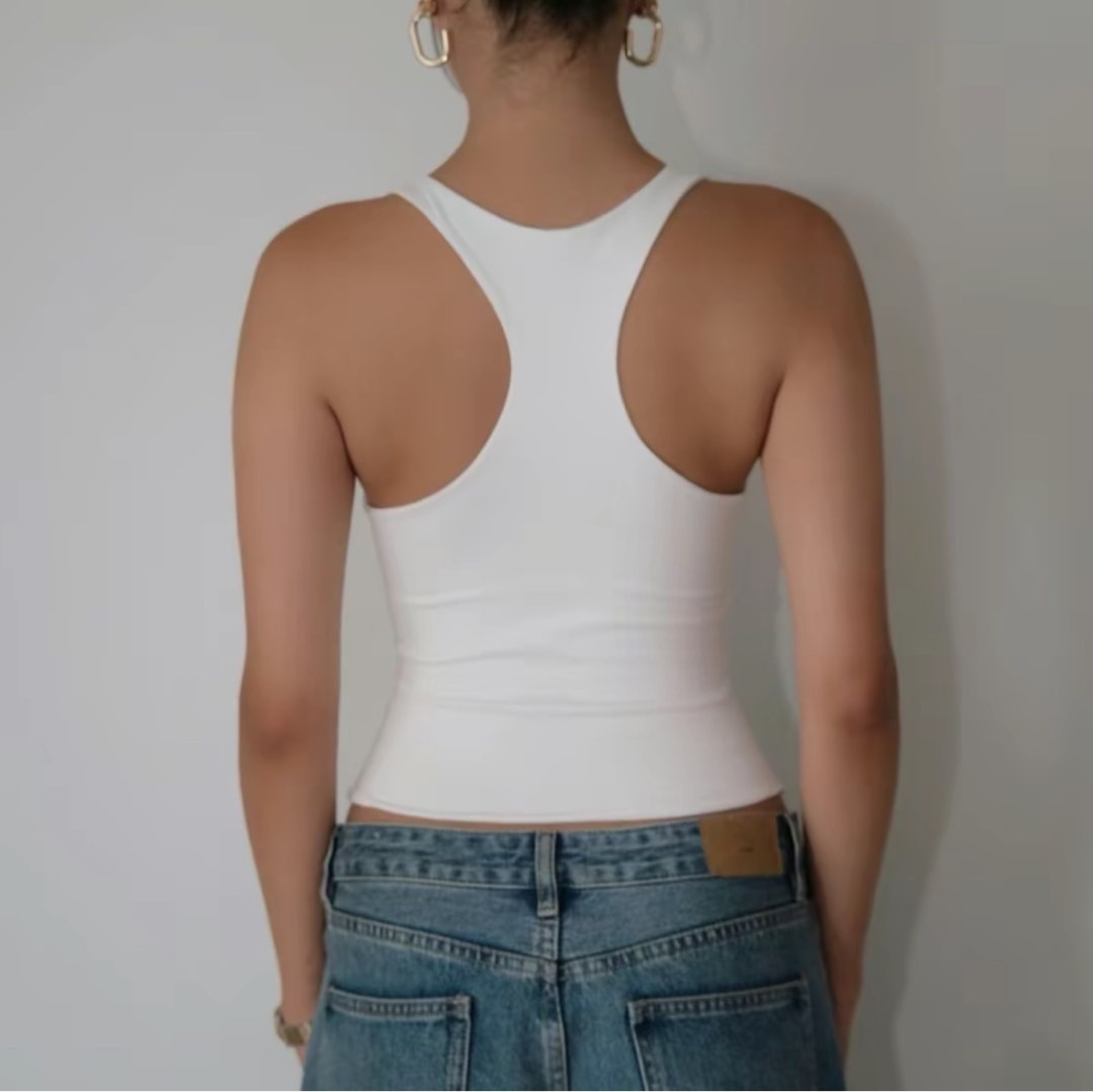 Mera Amanda Racerback Top Slim-fitting Womenswear Soft Tee Cotton Plain ...