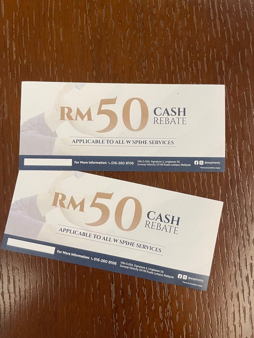 Mspine RM50 cash voucher, Tickets & Vouchers, Vouchers on Carousell