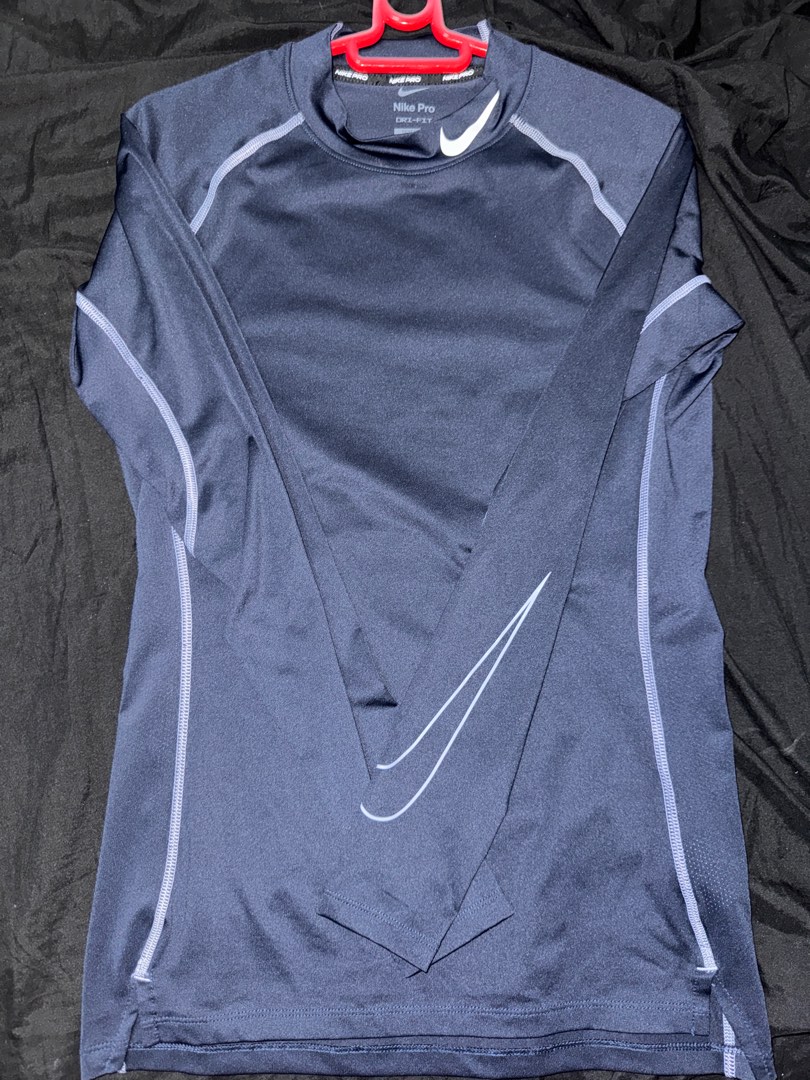 Nike Pro Dri-Fit Longsleeves - Navy Blue, Men's Fashion, Activewear on ...