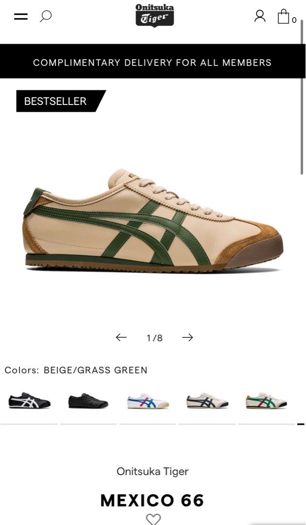 Original Onitsuka Tiger Mexico 66 (Color: BEIGE/GRASS GREEN) NP:RM610 ...