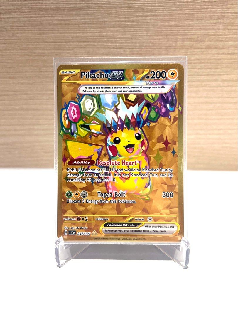 Pikachu ex 247/191 Surging Sparks Gold Secret Rare Pokemon Card ...