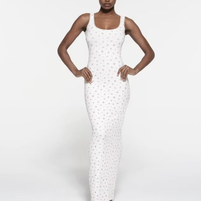 PRE-ORDER Skims soft lounge scoop maxi dress, Women's Fashion, Dresses ...