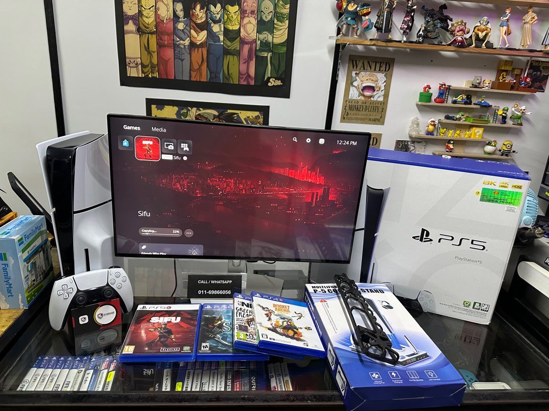 Ps5 slim disc + 24inch dell s2419h monitor, Video Gaming, Video Game ...