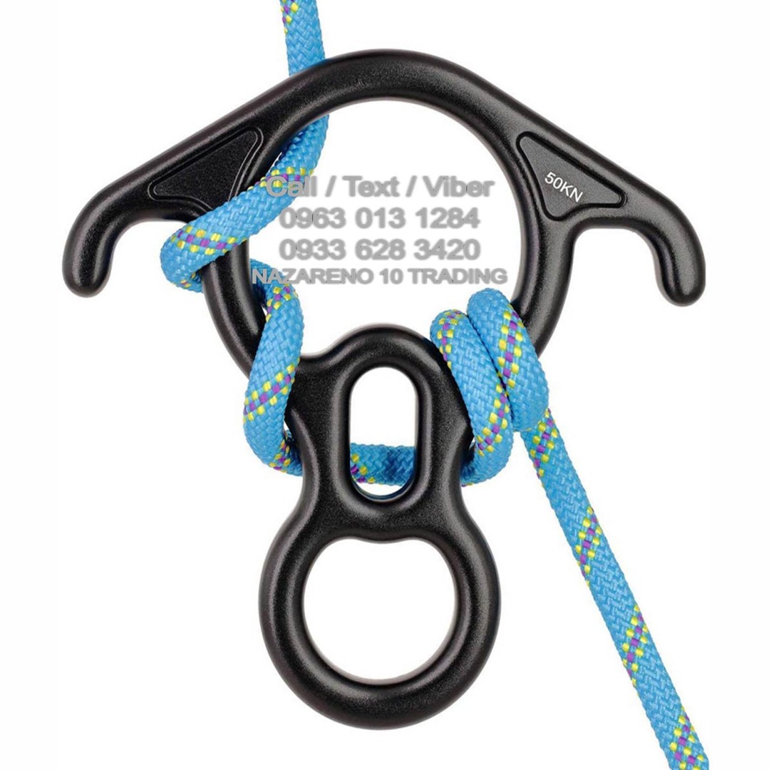 Rock Climbing Descender 50KN OX Horn 8-Shaped Ring Carabiner Descender ...