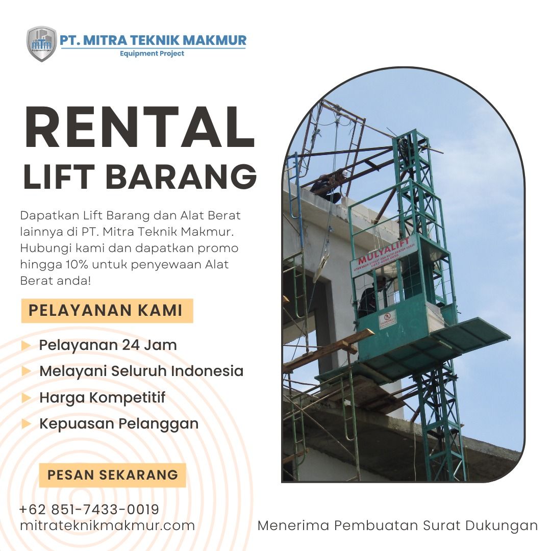 Sewa Lift Barang | Lift Material | Lift Konstruksi | Alimak Kapasitas 1 ...