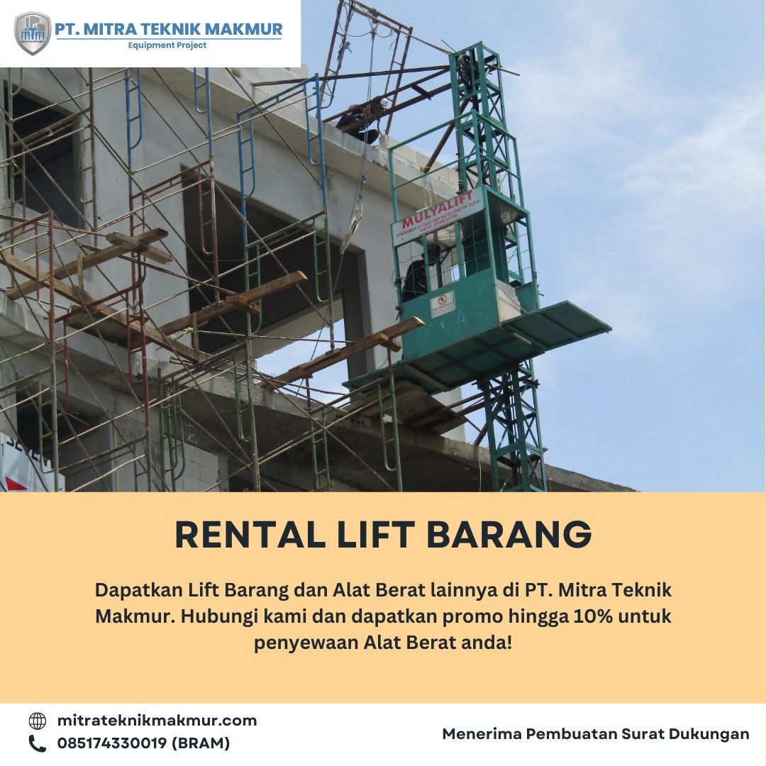 Sewa Lift Barang | Lift Material | Lift Konstruksi | Alimak Kapasitas 1 ...