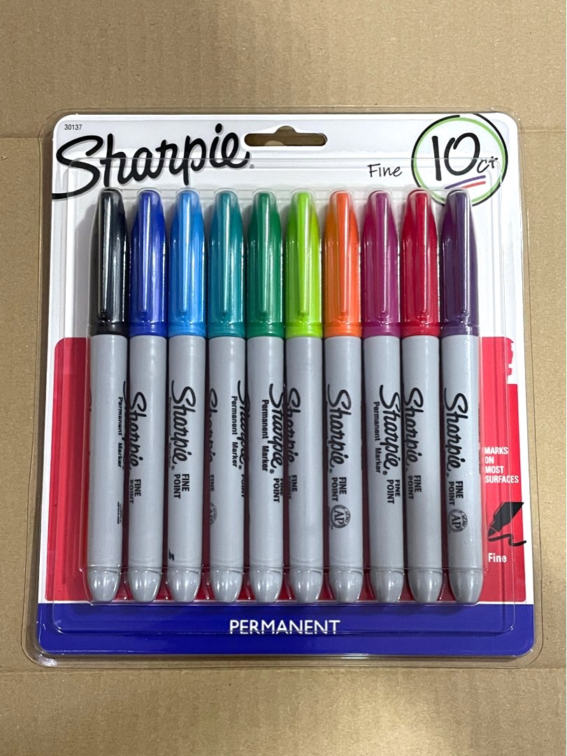 Sharpie Fine Point Marker 10CT, Hobbies & Toys, Stationary & Craft ...
