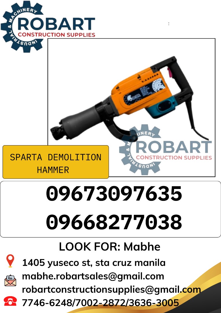 SPARTA DEMOLITION HAMMER, Commercial & Industrial, Construction Tools ...
