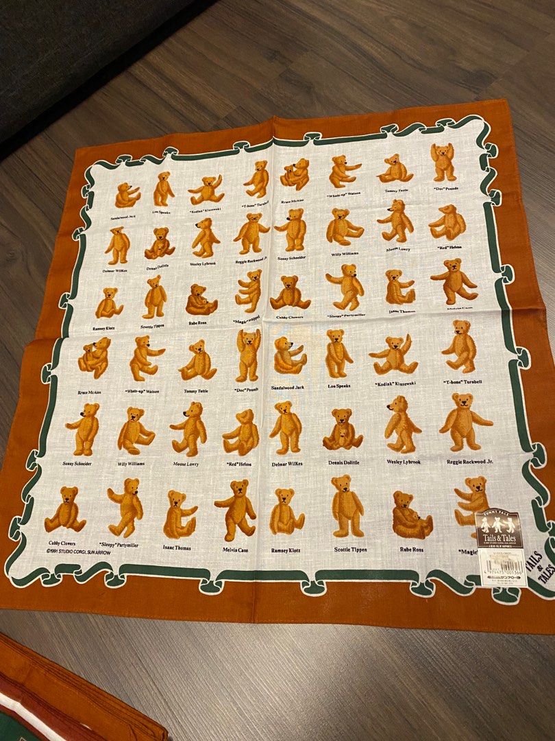 Sun Arrow Teddy Bear Tails & Tales Bear Character Handkerchief, Men's ...