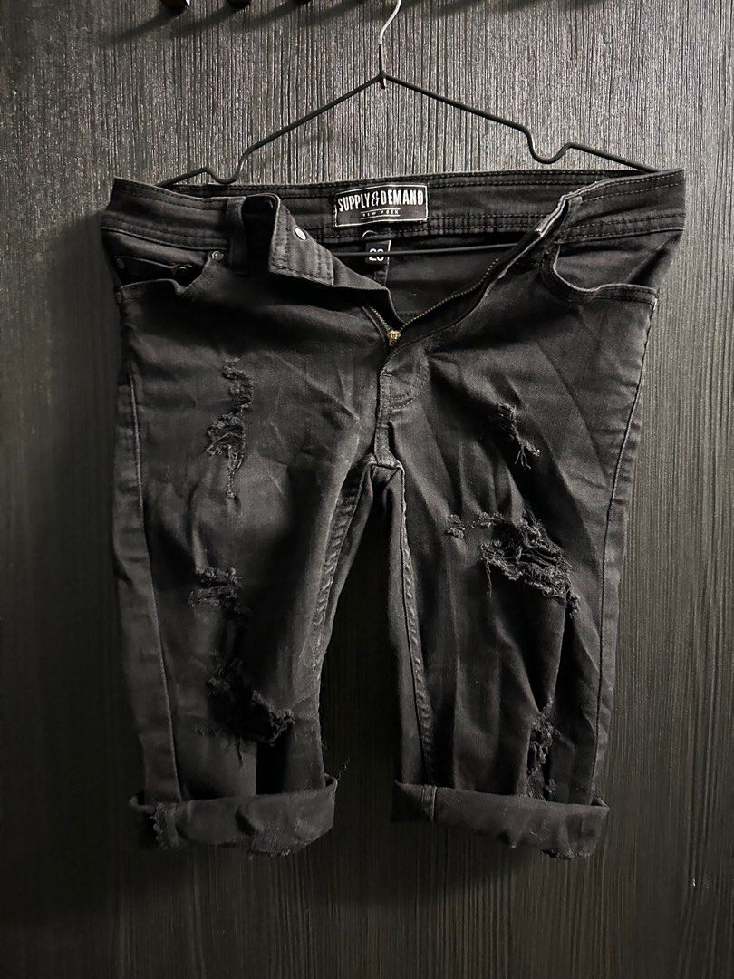 Supply & Demand, JD Sports Brand Washed-Ripped Jeans Short Pants (Waist ...