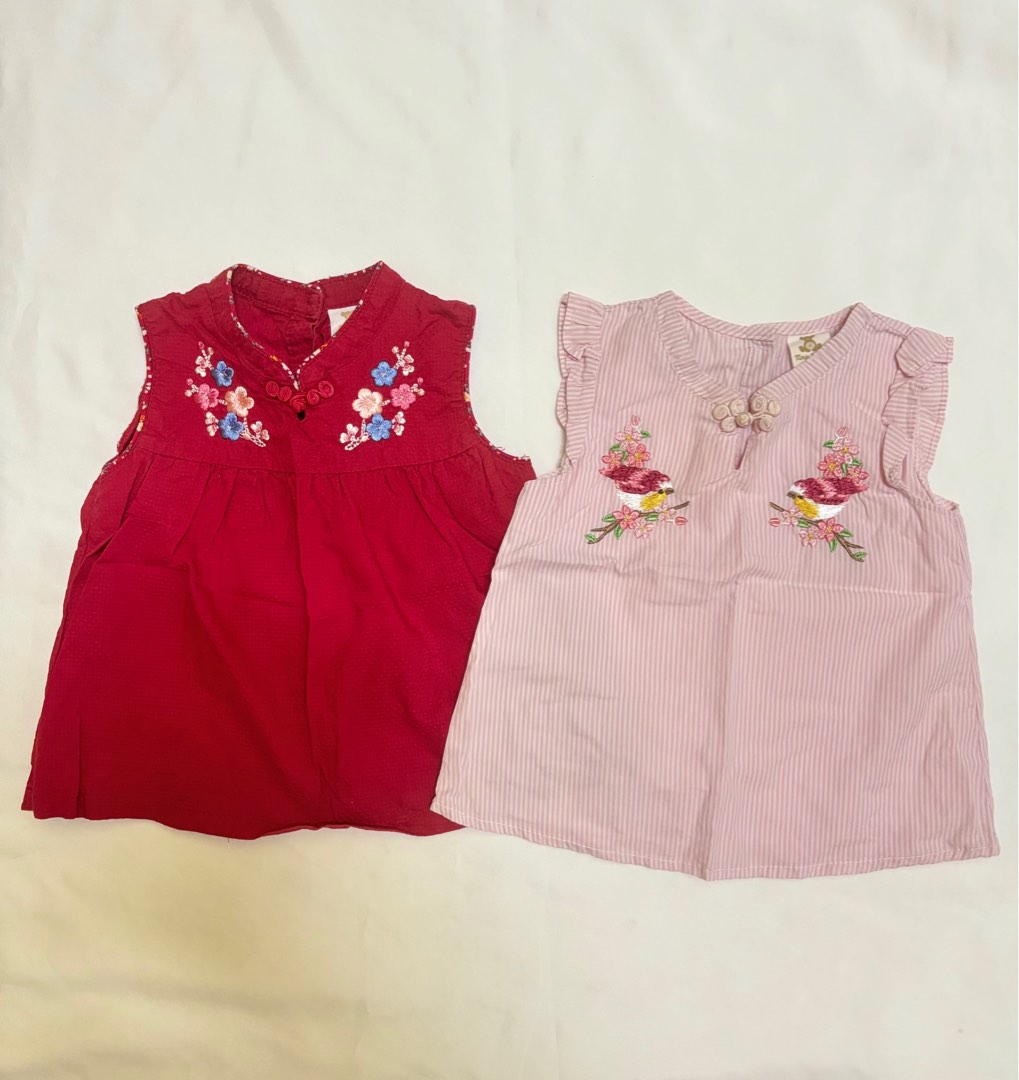 Tiny Button girl CNY top, Babies & Kids, Babies & Kids Fashion on Carousell