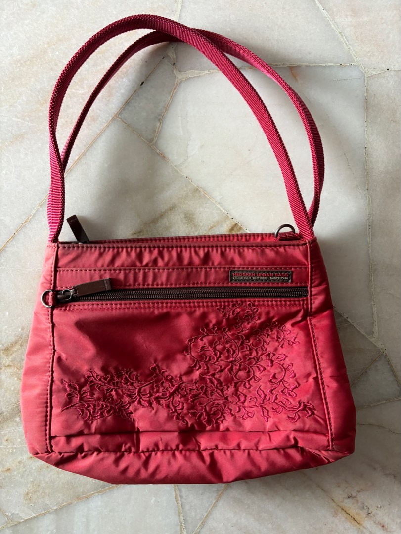 Vintage Red Hedgren Shoulder and Sling Bag / Two Ways Bag, Women's ...